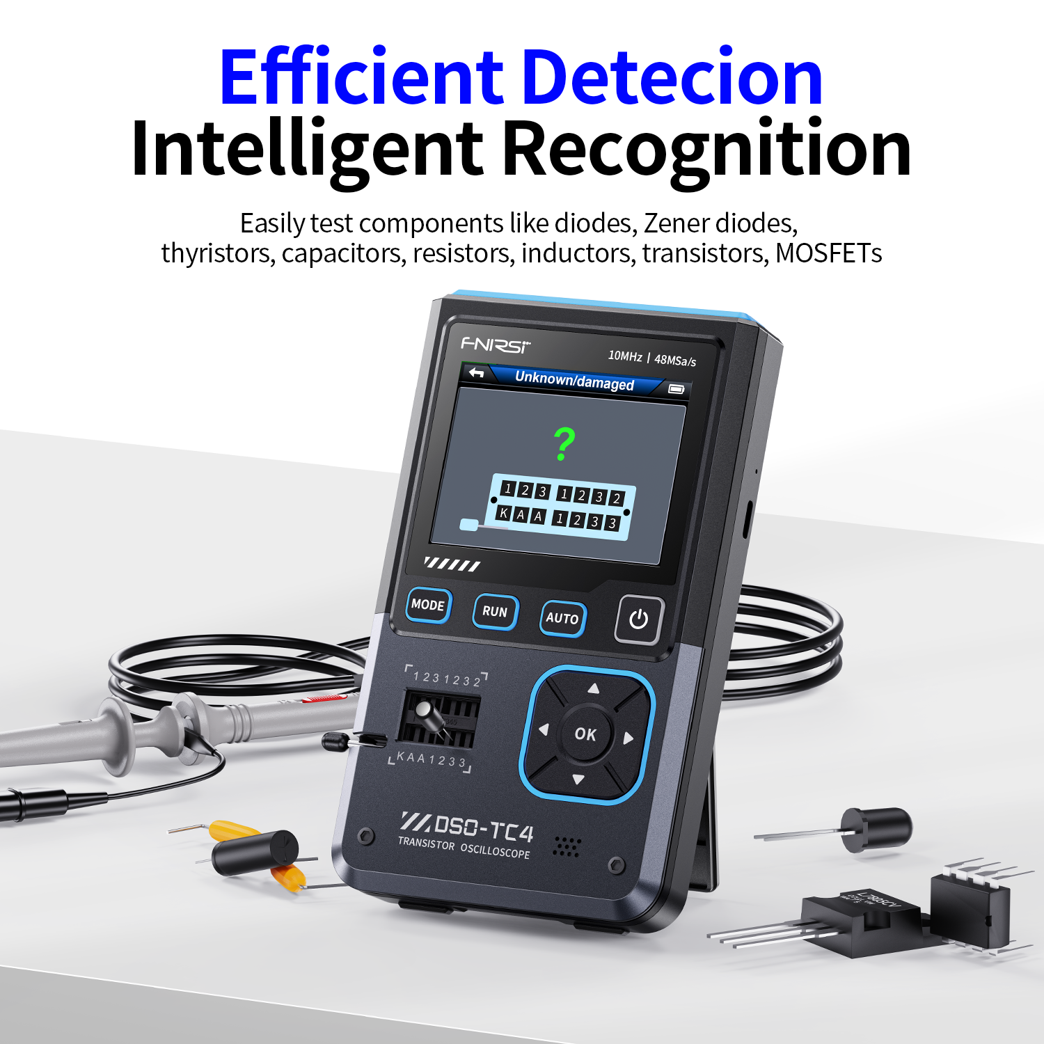 FNIRSI® DSO-TC4 3-IN-1 10MHz 48MSa/s Digital Oscilloscope Transistor T